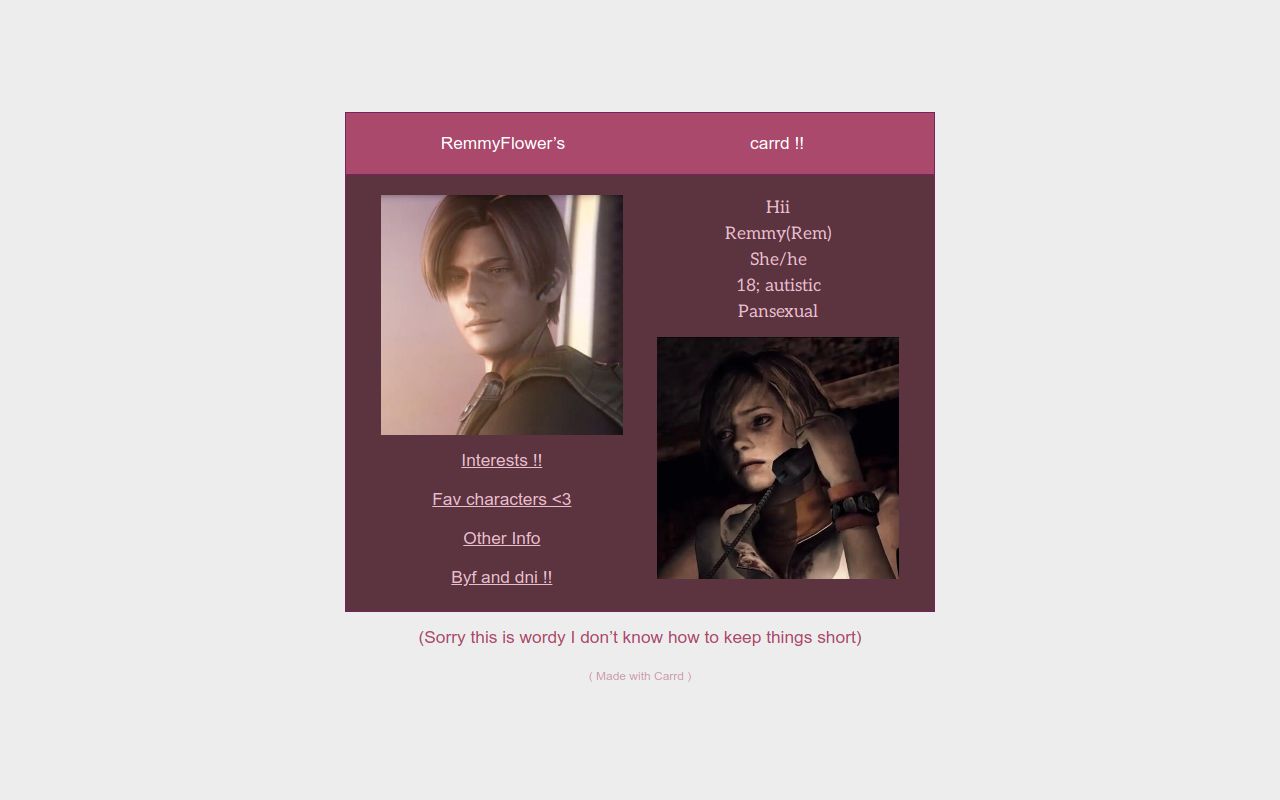 Rem’s carrd